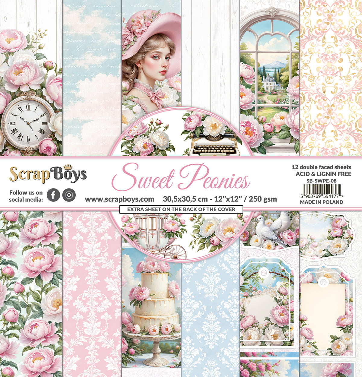SWEET PEONIES 30CM X 30CM PAPER SET SWPO 08 – kneelodistributions